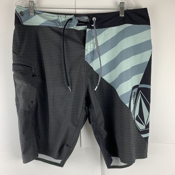 Volcom | Swim | Volcom Modtech Mens Board Shorts Swim Blue Block 36 ...